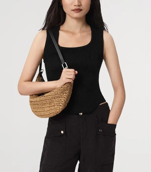 ALLSAINTS Small Paper Luna Shoulder Bag - Brown