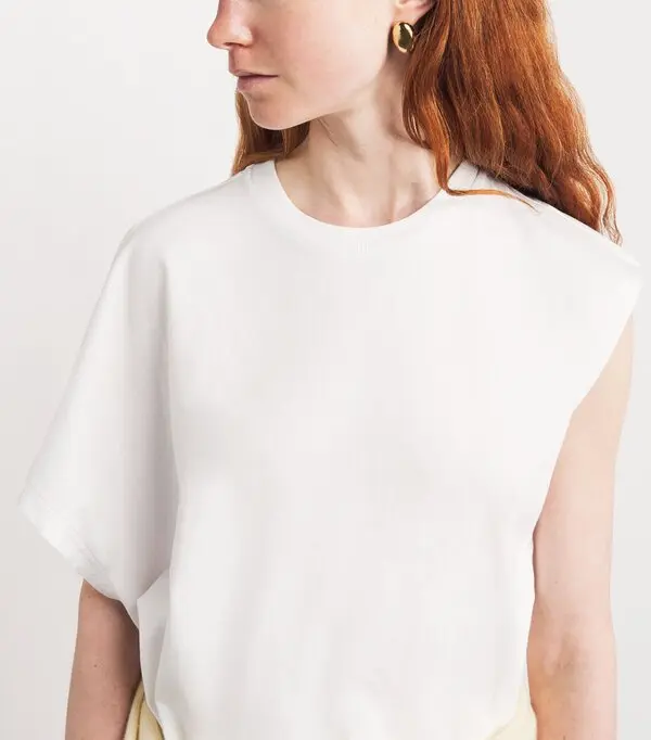 AGOLDE Cotton Corrine Asymmetric T-shirt - White