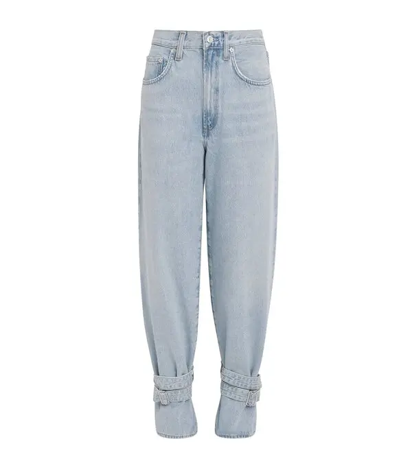 AGOLDE Cinched-hem High-rise Relaxed-leg Jeans
