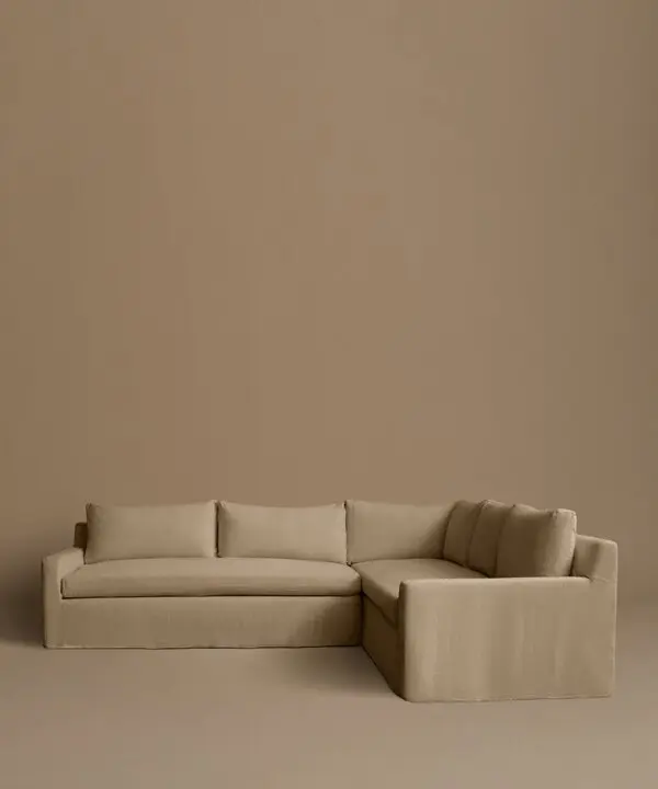 Jenni Kayne Harbor Sectional In Wheat Linen - Tan