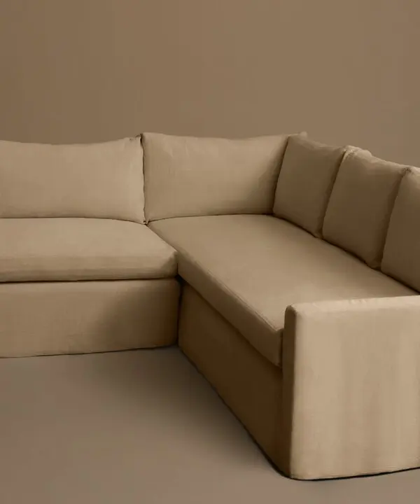 Jenni Kayne Harbor Sectional In Wheat Linen - Tan
