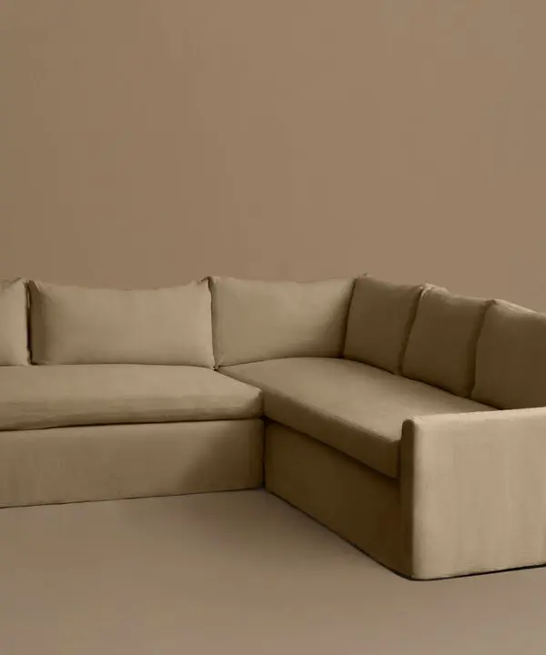 Jenni Kayne Harbor Sectional In Wheat Linen - Tan