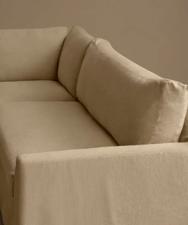 Jenni Kayne Harbor Sectional In Wheat Linen - Tan