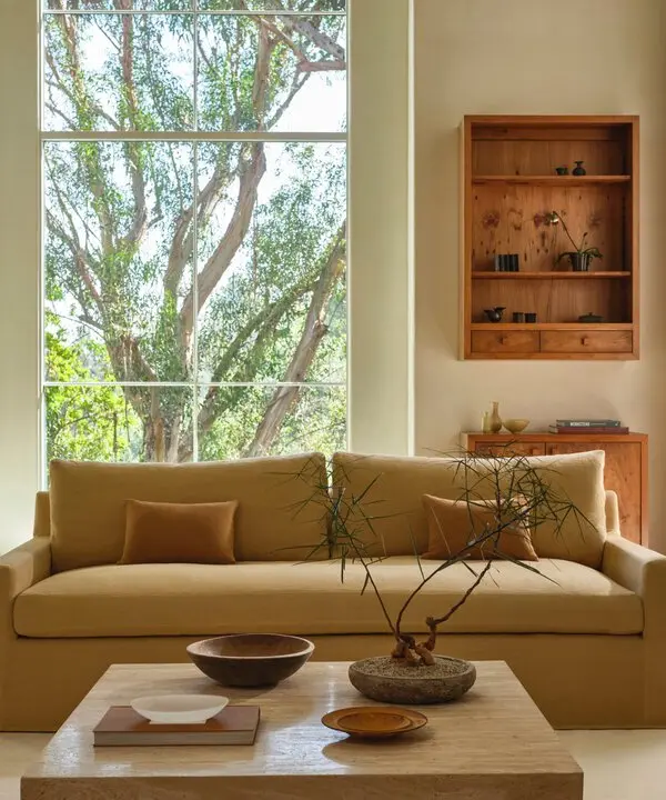 Jenni Kayne Harbor Sofa In Wheat Linen - Tan