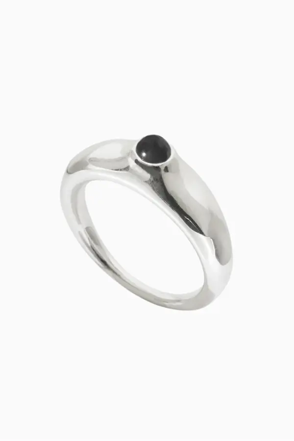 Agmes Sterling Silver And Onyx Cara Ring - One-color