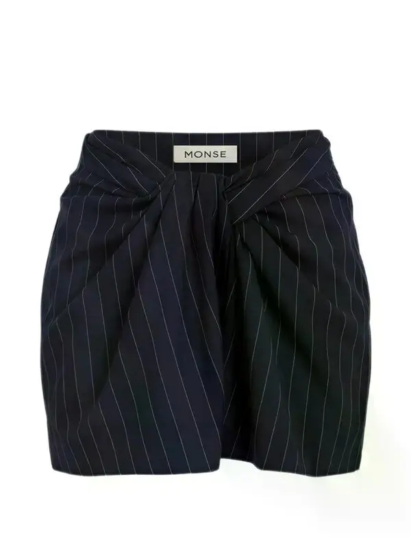 Monse Pinstripe Twisted Shorts
