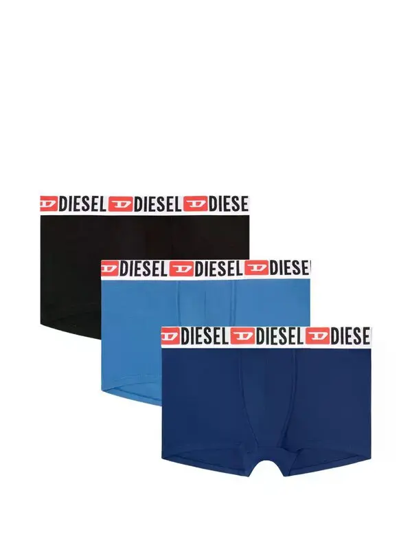DIESEL® Logo-waistband Cotton Boxers - Blue