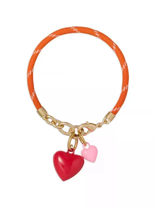 ROXANNE ASSOULIN Happy Cord Double-heart Charm Bracelet - Orange