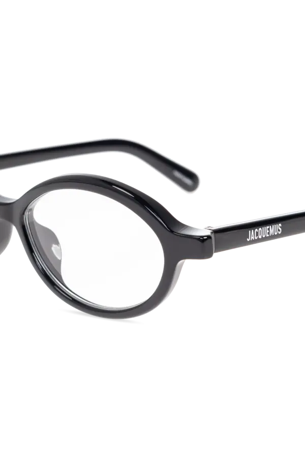Jacquemus Oval Full Rim Acetate Prescription Eyeglasses - Black