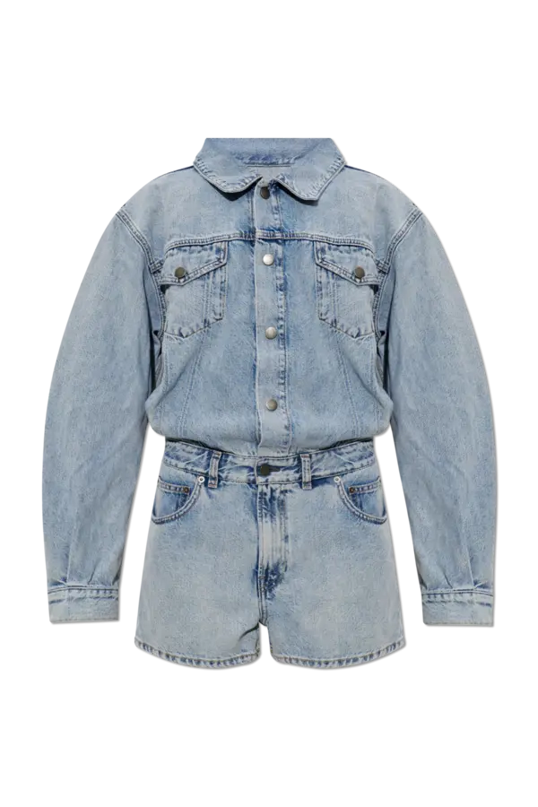 HAIKURE Elle" Denim Jumpsuit With Button-up Front And Multiple Pockets - Blue