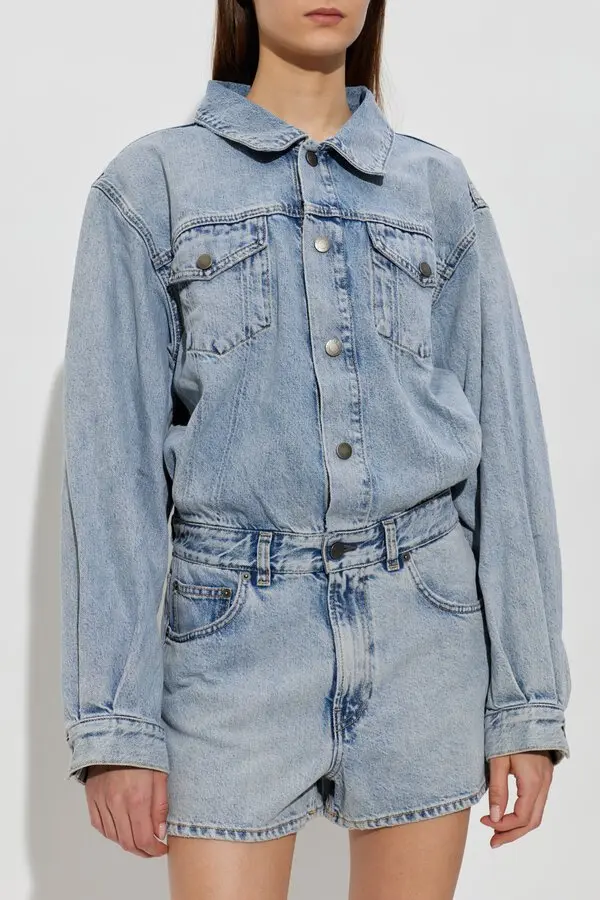 HAIKURE Elle" Denim Jumpsuit With Button-up Front And Multiple Pockets - Blue