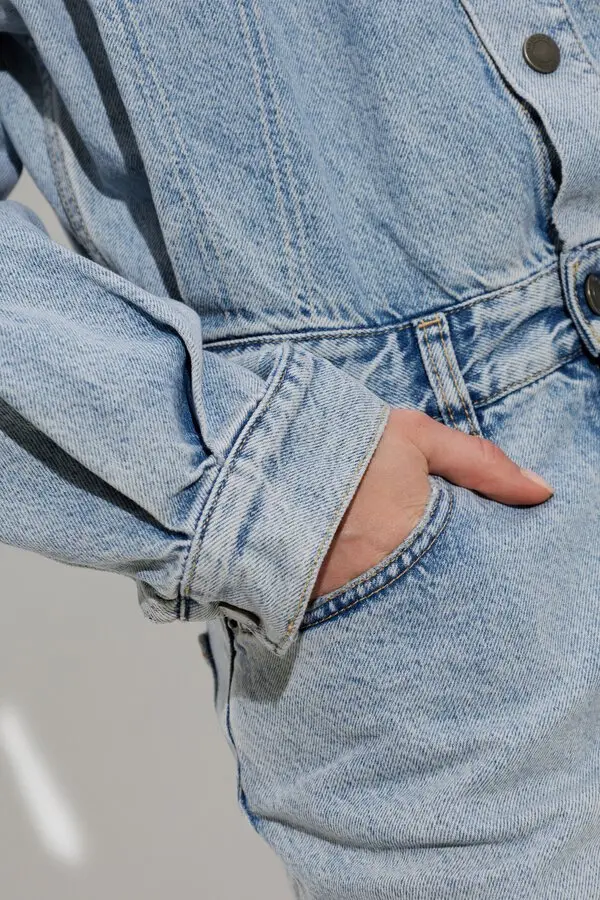 HAIKURE Elle" Denim Jumpsuit With Button-up Front And Multiple Pockets - Blue