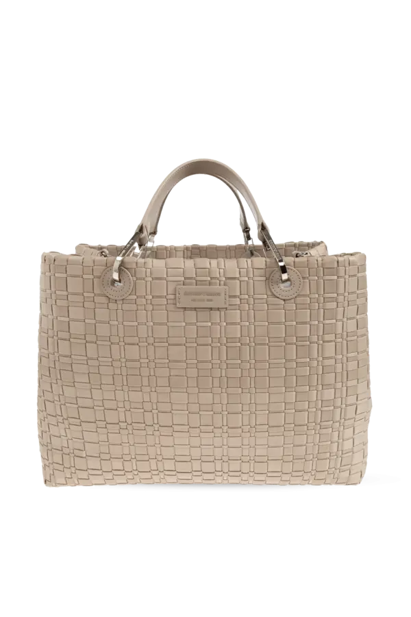 Emporio Armani Woven Logo Patch Tote Bag