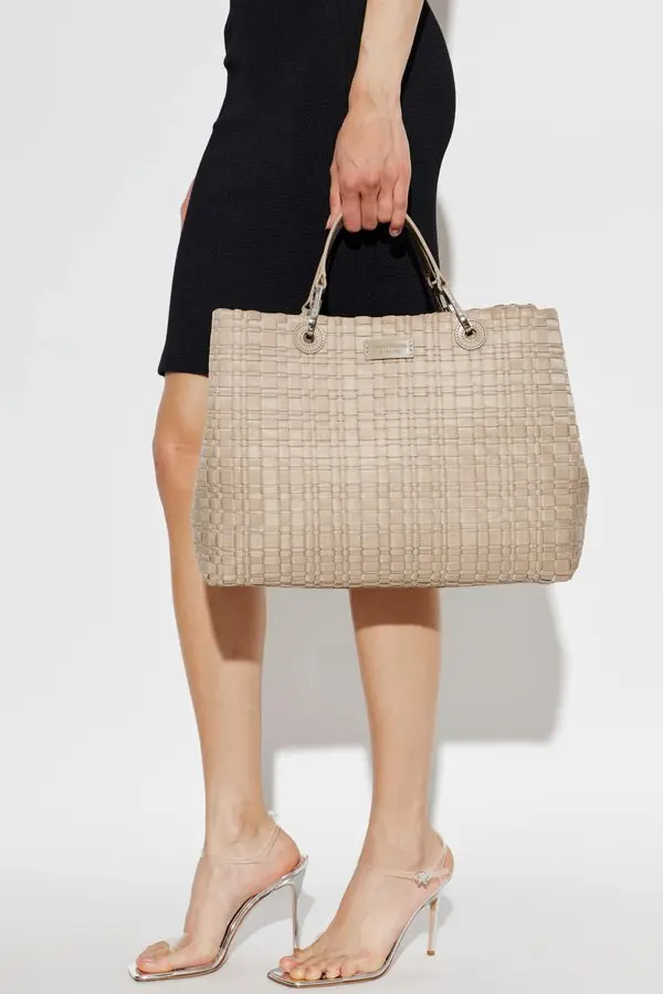 Emporio Armani Woven Logo Patch Tote Bag