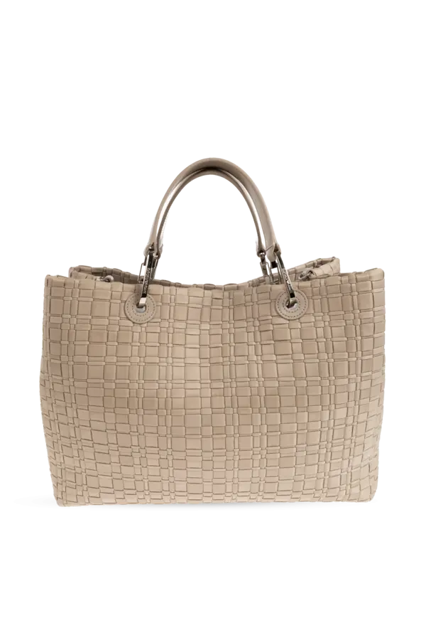 Emporio Armani Woven Logo Patch Tote Bag