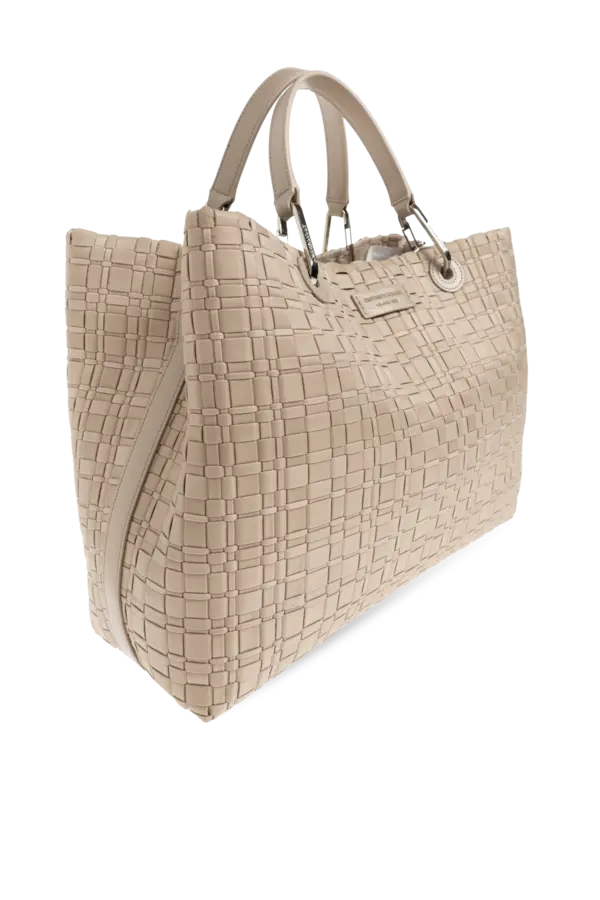 Emporio Armani Woven Logo Patch Tote Bag