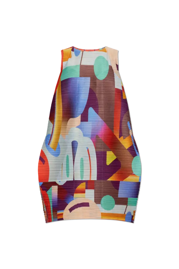 Issey Miyake Multicolor Abstract Print A-line Mini Dress - Multicolour