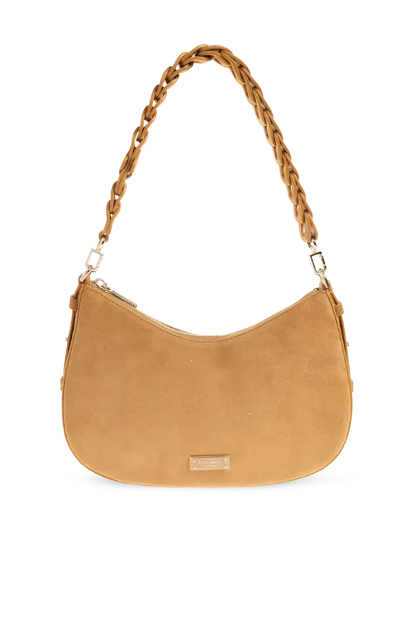Kate Spade New York Suede "liv" Hobo Bag With Braided Strap - Beige