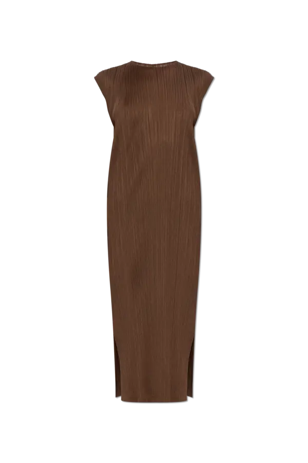 Issey Miyake Sleeveless Midi Dress - Brown