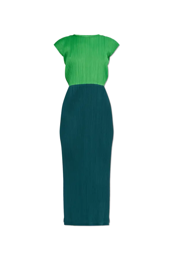 Issey Miyake Color Blocked Midi Dress
