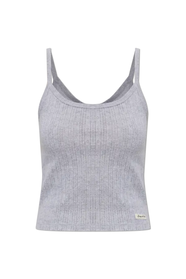 SPORTY & RICH Ribbed Knit Strappy Top