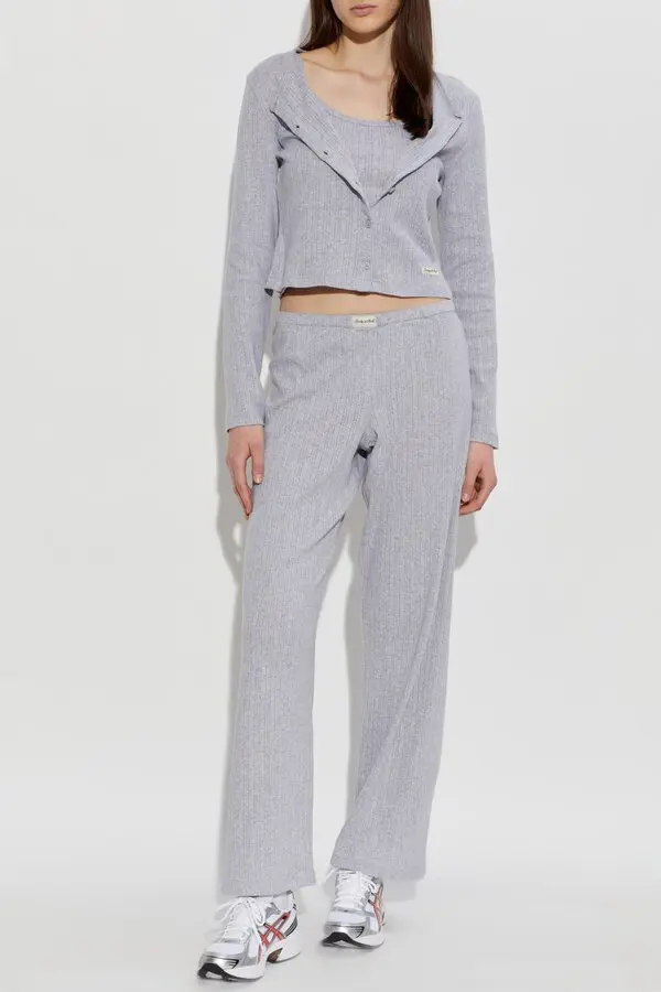 SPORTY & RICH Ribbed Knit Strappy Top