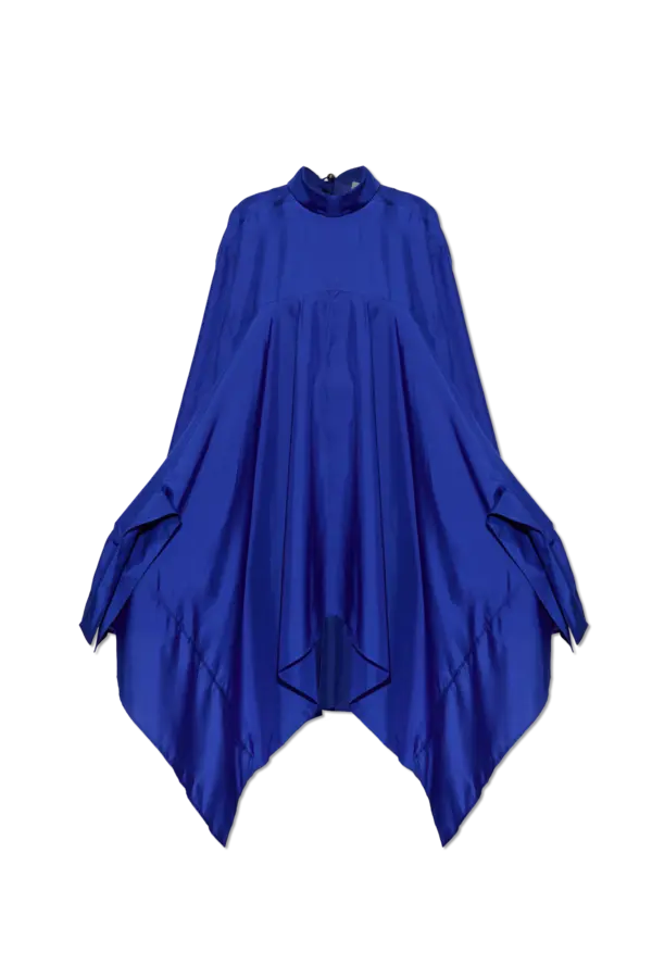 LANVIN Asymmetric Top With Crinkled Effect - Blue
