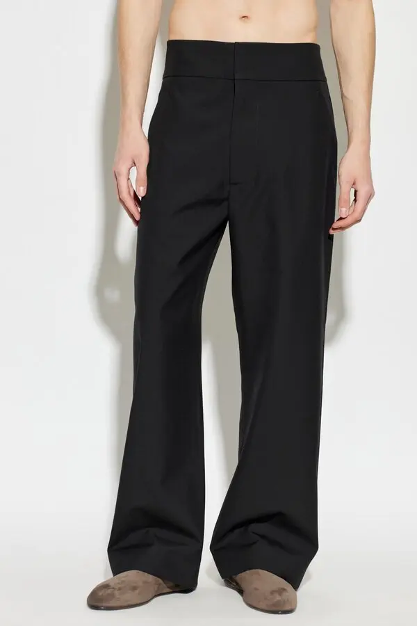 Fear Of God Wool Wide-leg Trousers - Black