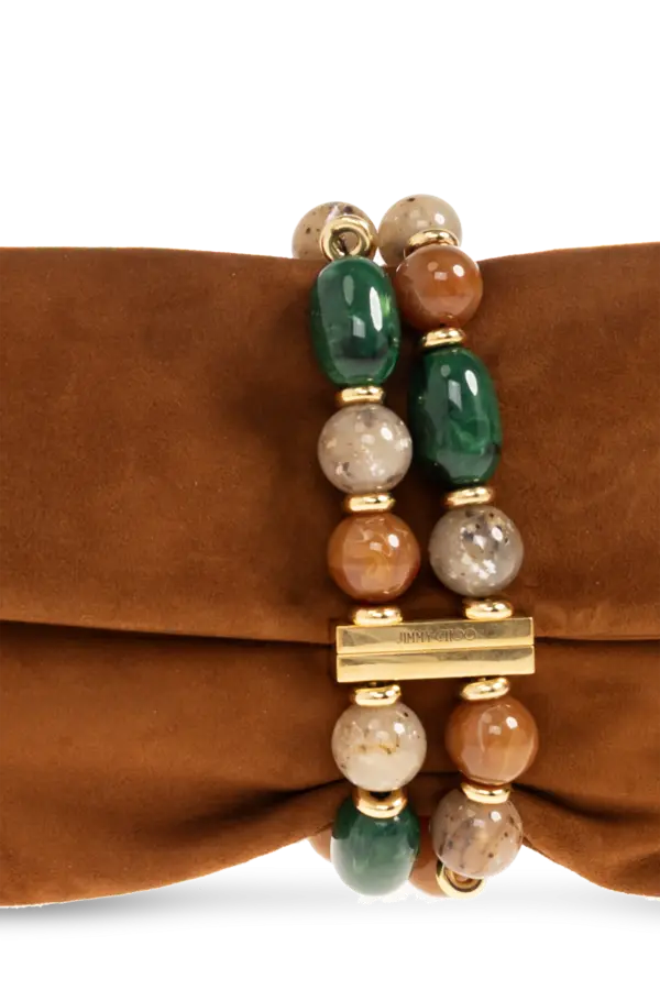 JIMMY CHOO Zandra Suede Clutch With Beaded Embellishment