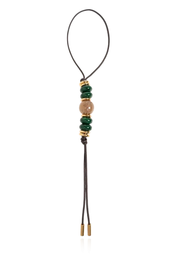 JIMMY CHOO Leather And Beaded Bag Charm - Multicolour
