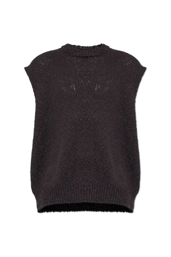 Issey Miyake Cotton Knit Vest - Brown