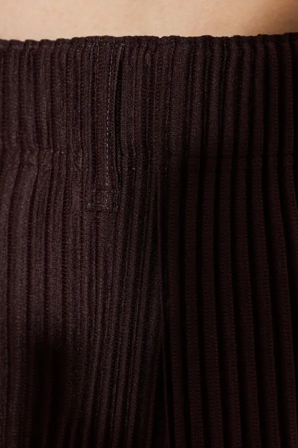 Issey Miyake Pleated Relaxed Fit Shorts - Brown