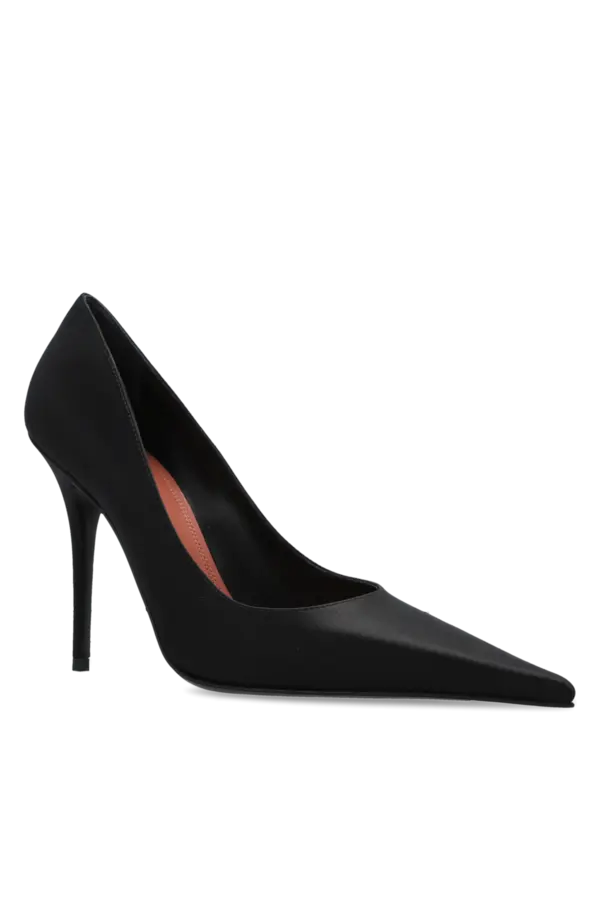Amina Muaddi Barbara Satin Stiletto Pumps