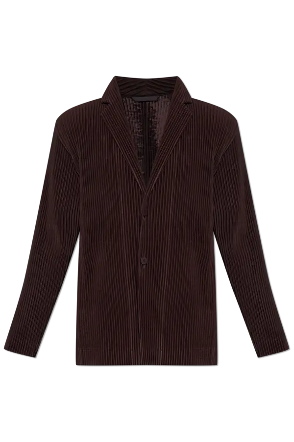Issey Miyake Pleated Blazer - Brown