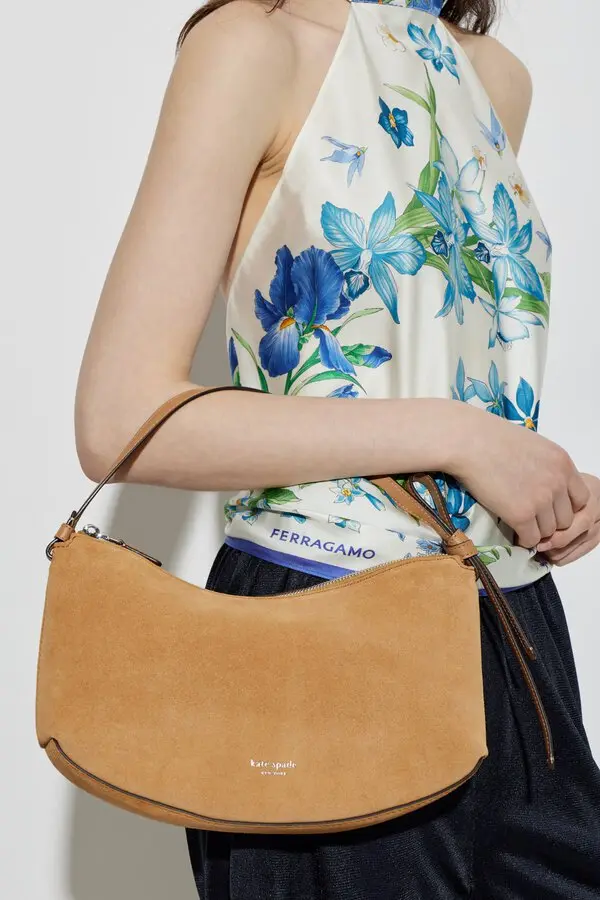 Kate Spade New York Loop" Shoulder Bag In Suede - Beige