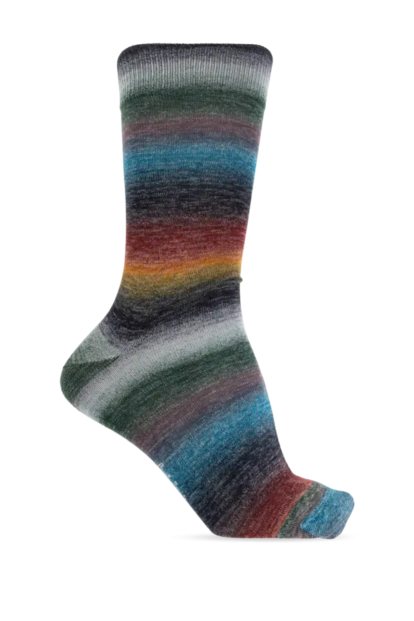 Paul Smith Cotton Blend Patterned Crew Socks - Multicolour