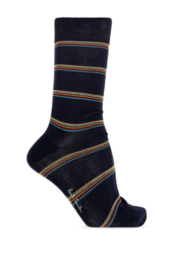 Paul Smith Patterned Cotton Socks - Navy Blue