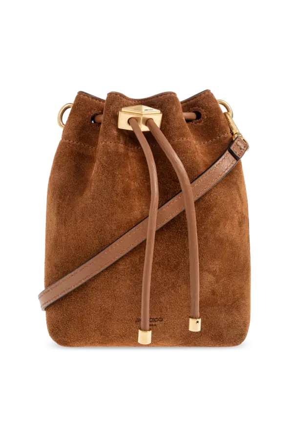 JIMMY CHOO Bon Bon" Suede Bucket Bag - Brown