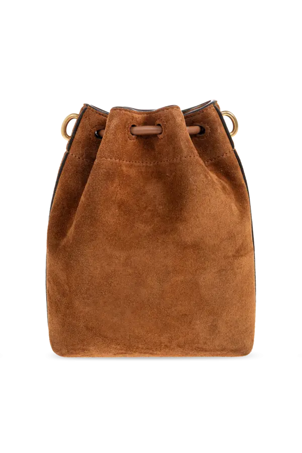 JIMMY CHOO Bon Bon" Suede Bucket Bag - Brown