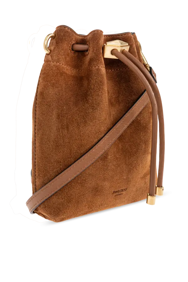 JIMMY CHOO Bon Bon" Suede Bucket Bag - Brown