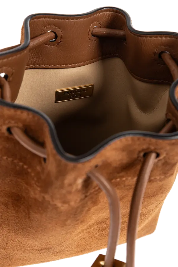 JIMMY CHOO Bon Bon" Suede Bucket Bag - Brown