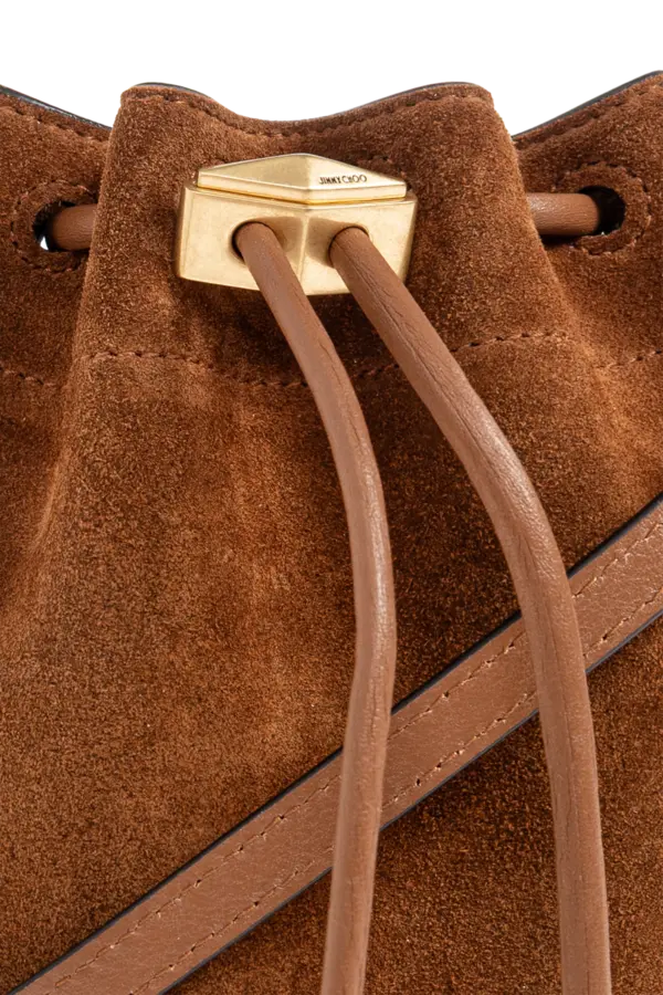 JIMMY CHOO Bon Bon" Suede Bucket Bag - Brown