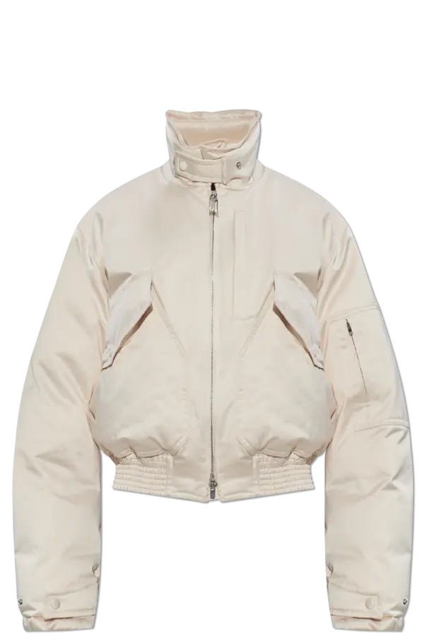 Victoria Beckham Satin Down Bomber Jacket - Cream