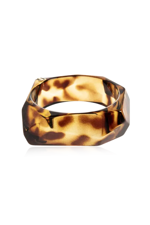 JIMMY CHOO Geometric Logo Acrylic Bracelet - Brown