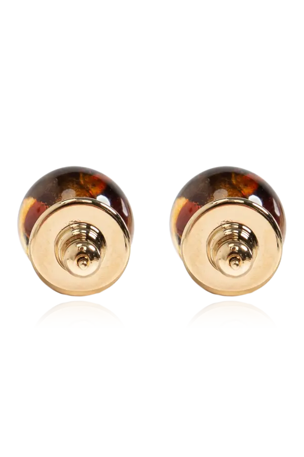 JIMMY CHOO Logo Stud Earrings - Brown