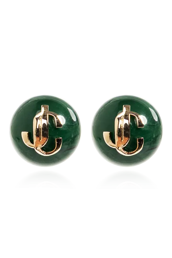 JIMMY CHOO Logo Stud Earrings - Green