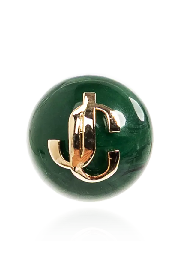 JIMMY CHOO Logo Stud Earrings - Green