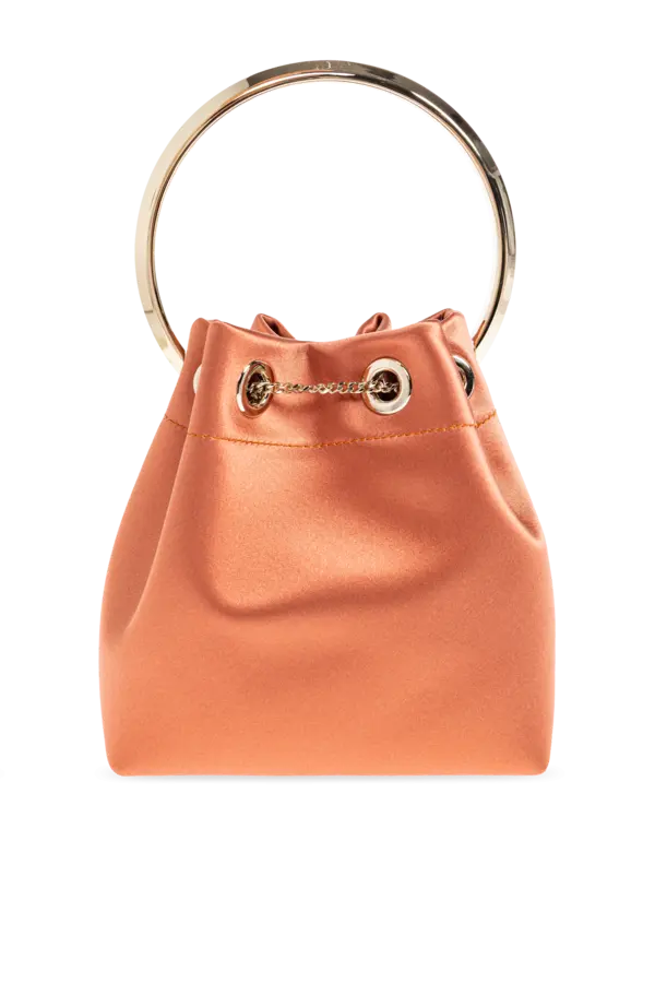 JIMMY CHOO Bon Bon Satin Bucket Bag With Metal Handle - Pink