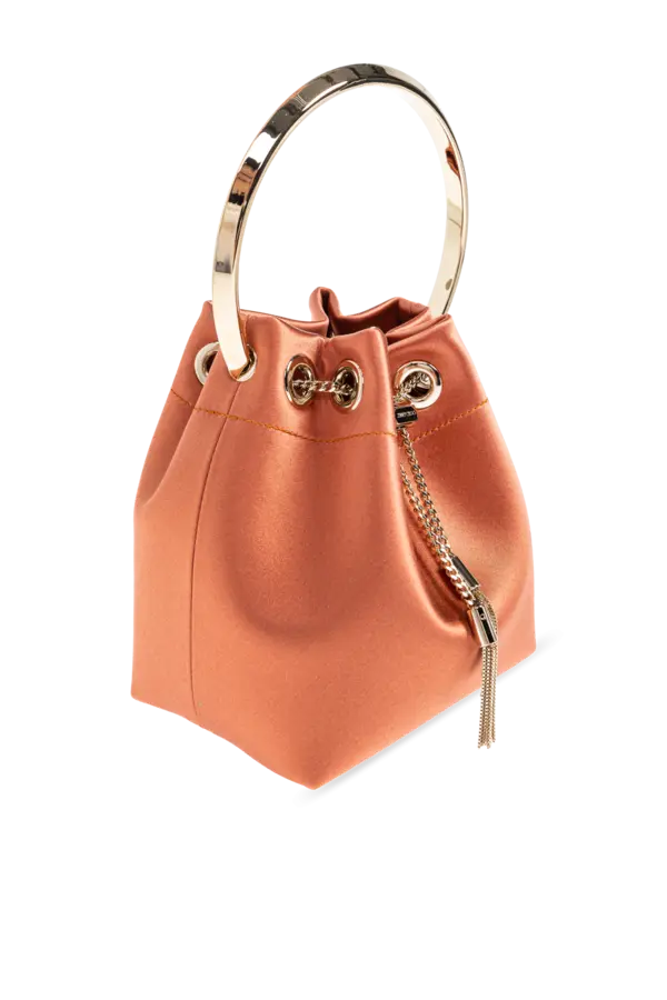 JIMMY CHOO Bon Bon Satin Bucket Bag With Metal Handle - Pink