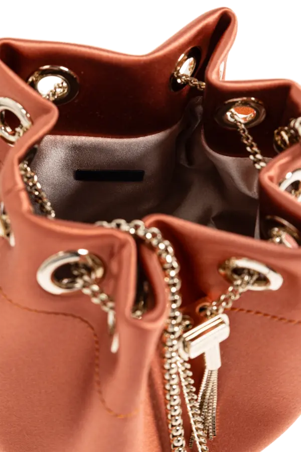 JIMMY CHOO Bon Bon Satin Bucket Bag With Metal Handle - Pink